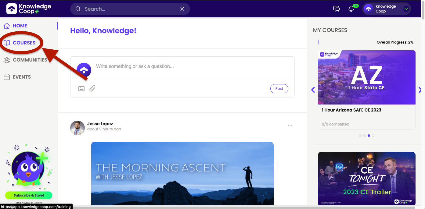 Accessing Purchased Courses